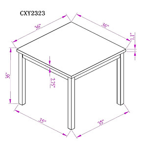 GLANZEND 5 Piece Square, Industrial Breakfast Table + 4 Upholstered Stools, Bistro Dining Set, for Living, Small Apartment, Farmhouse, Game Room, Gray