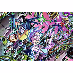 Buyartforless POSTER Rick and Morty Chaos 36x24 Animated Cartoon TV Art Print Poster, Multicolor