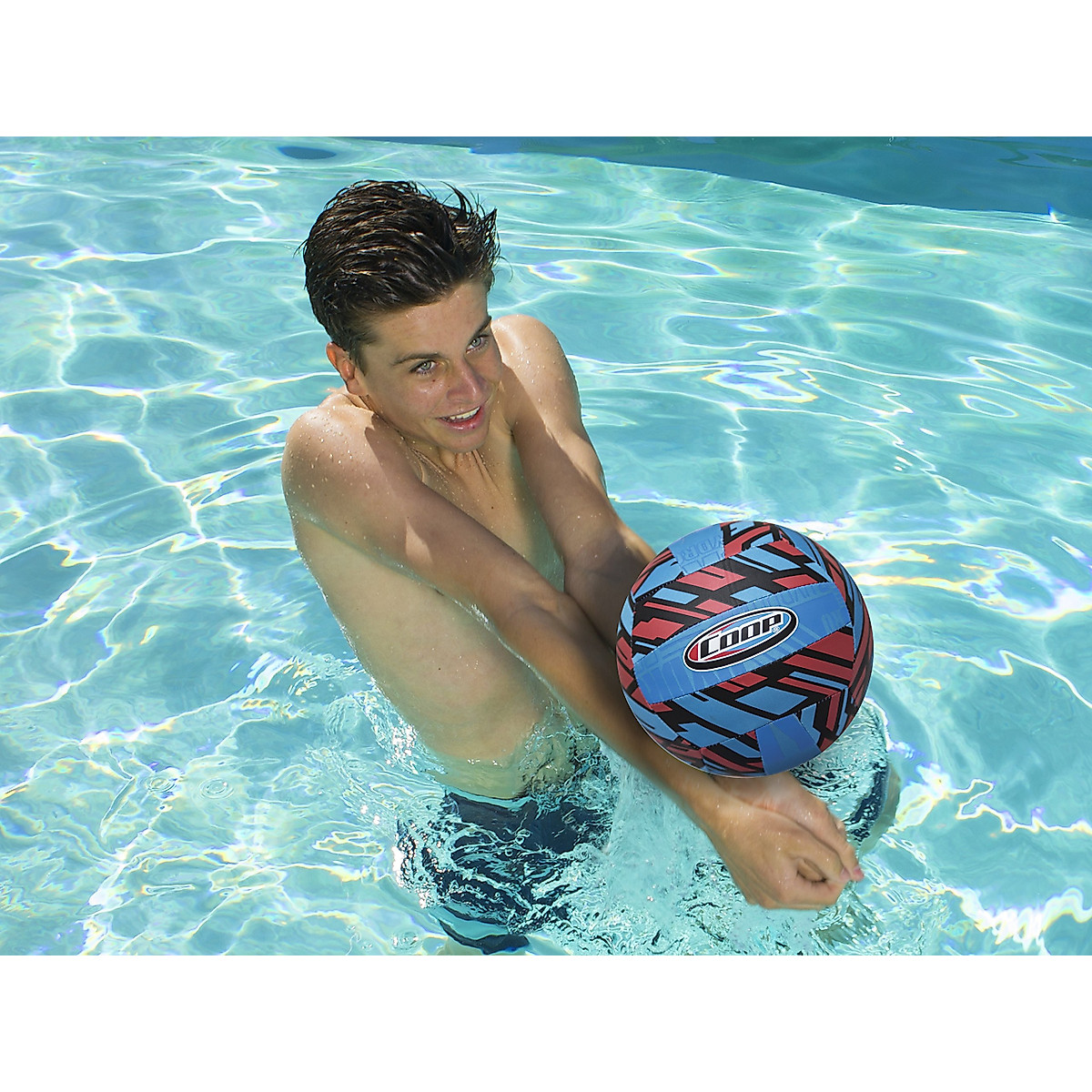 SwimWays COOP Hydro Waterproof Volleyball- Outdoor Pool Toy for Kids and Adults- Colors may vary