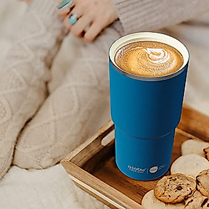 asobu 22oz Extra Large Ceramic-Lined Travel Mug with No Metal Taste-Keeps Flavors True - Double-Wall Vacuum Insulated Coffee Mug with Spill-Proof Pop-Open Lid for Hot Drinks