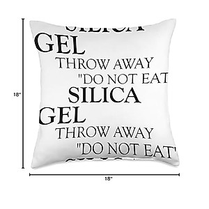 DESICCANT SILICA GEL DO NOT EAT THROW AWAY BLACK Throw Pillow