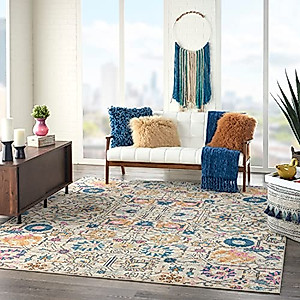 Nourison Passion Silver 1'10" x 2'10" Area -Rug, Boho, Moroccan, Bed Room, Living Room, Dining Room, Kitchen, Easy -Cleaning, Non Shedding, (2' x 3')