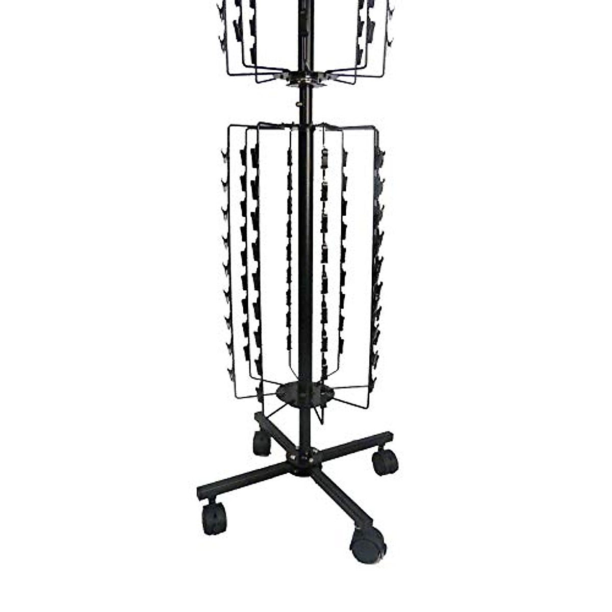 FixtureDisplays® Floorstanding Compatible with Strip Rack w/Header, Rotating, 144 Clips - Black 15967NEW-NPF