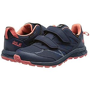 Jack Wolfskin Woodland Texapore Low Vc K Hiking Boot, Dark Blue/Rose, 11 US Unisex Big Kid