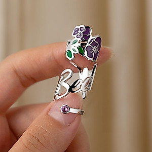 Custom Name Birth Flower Stethoscope Tag Nurse Gift Stethoscope ID Tag Doctor Gift Personalized Stethoscope Charm Nurse Appreciation Gift Stethoscope Ring with Birthstone