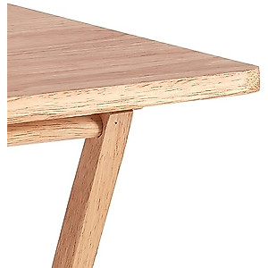 Amazon Basics Classic Portable TV Dinner Rectangular Folding Tray Table with Storage Rack, Natural - Set of 4 Trays, 15"D x 19"W x 26"H