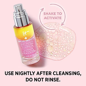 IT Cosmetics Hello Results Baby-Smooth Glycolic Acid Peel + Caring Face Oil (1 fl oz) & Confidence in a Cream Face Moisturizer (0.5 fl oz) - Gentle Exfoliation & Soothing Hydration for All Skin Types