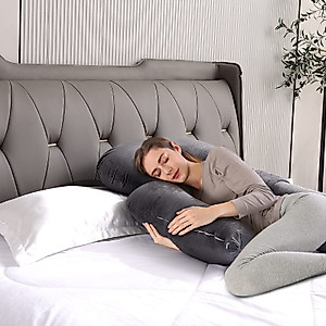 Pregnancy Pillow for Sleeping - Maternity Pillow for Pregnant Women Full Body Pillows - Support for Back, Hips, Legs, H-Shaped Pregnancy Pillow with Removable Washable Velvet Cover