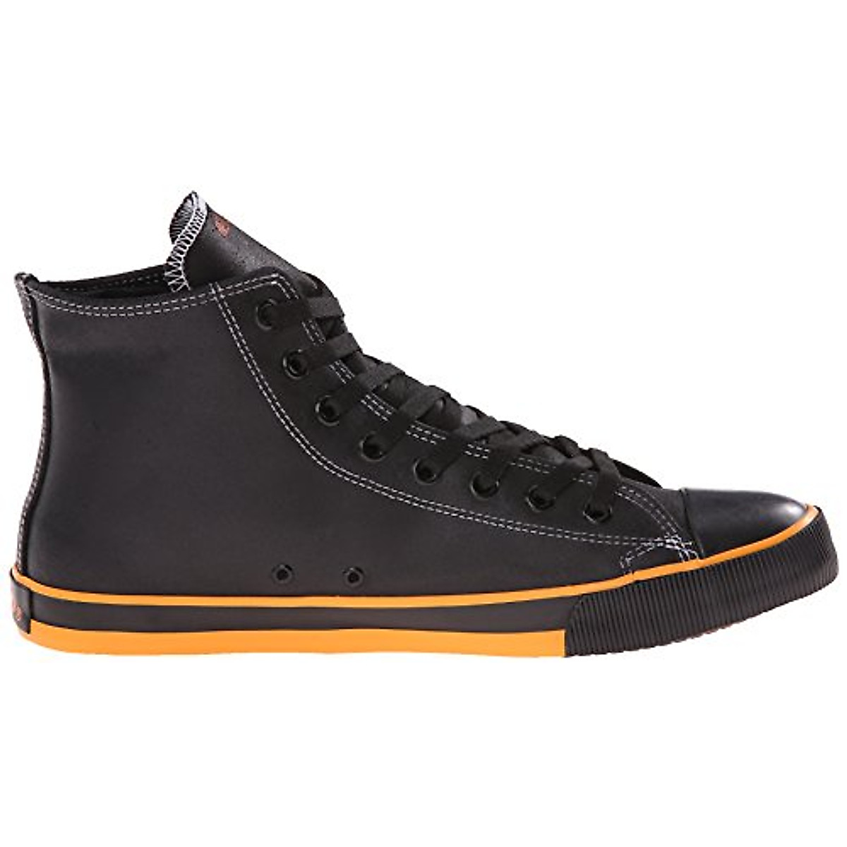 Harley-Davidson Footwear Men's Nathan Vulcanized Sneaker, Black/Orange, 13