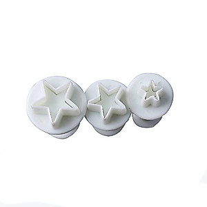 Star Small Fondant Plunger Cutter Set Cake Cookies Decorating Tool Mold-Tiny 3 Pieces（Mini）