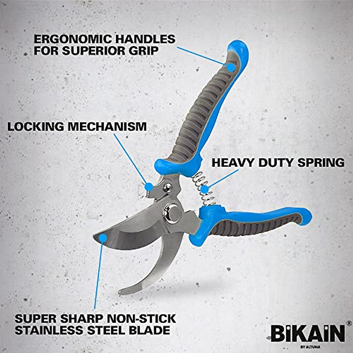 Bikain Bypass Pruning Shears with Silicon Sheath - Multi-Purpose Gardening Scissors Ideal for Floral Shears, Plant Trimming, and General Maintenance