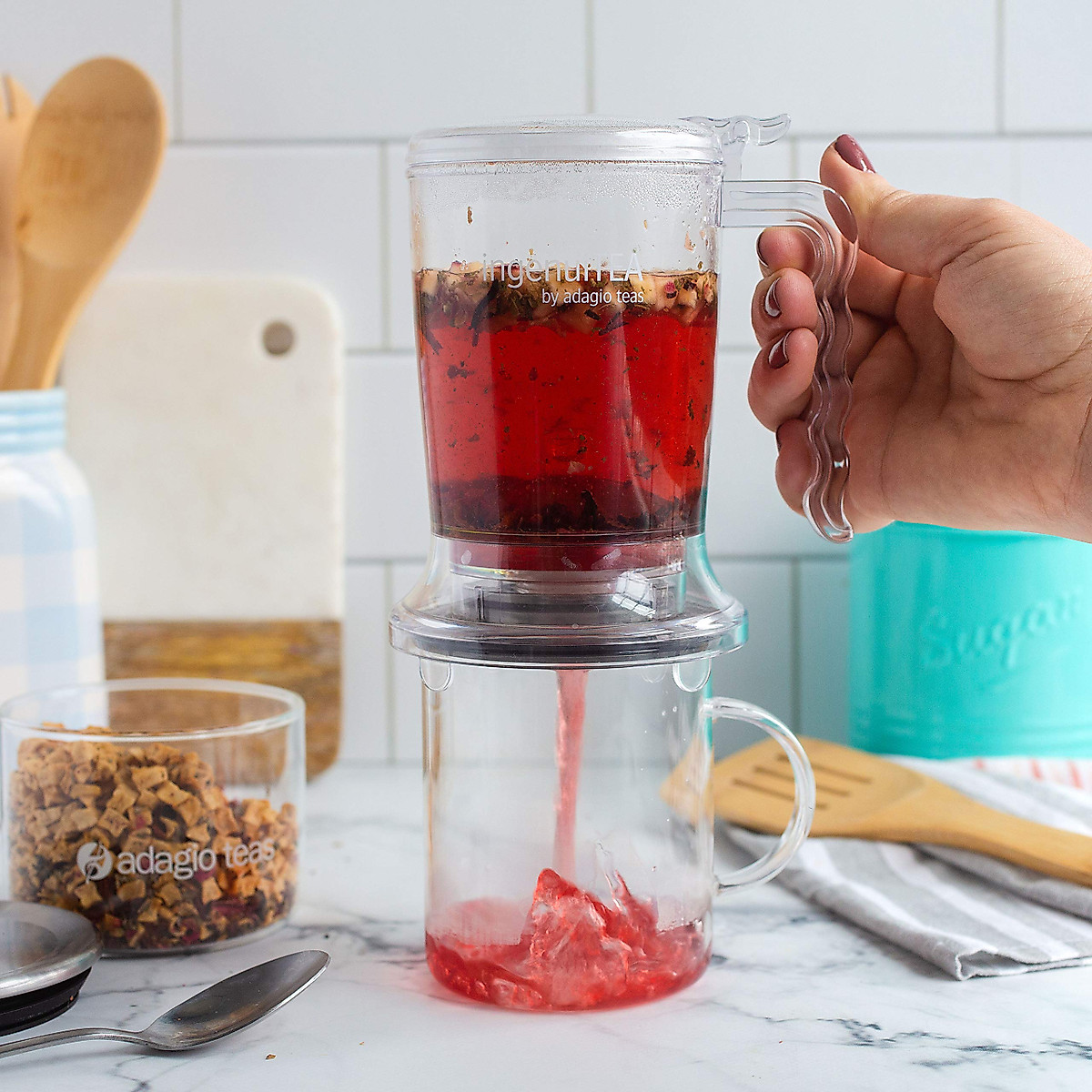 Adagio Teas ingenuiTEA Bottom-Dispensing Teapot,clear,16 oz