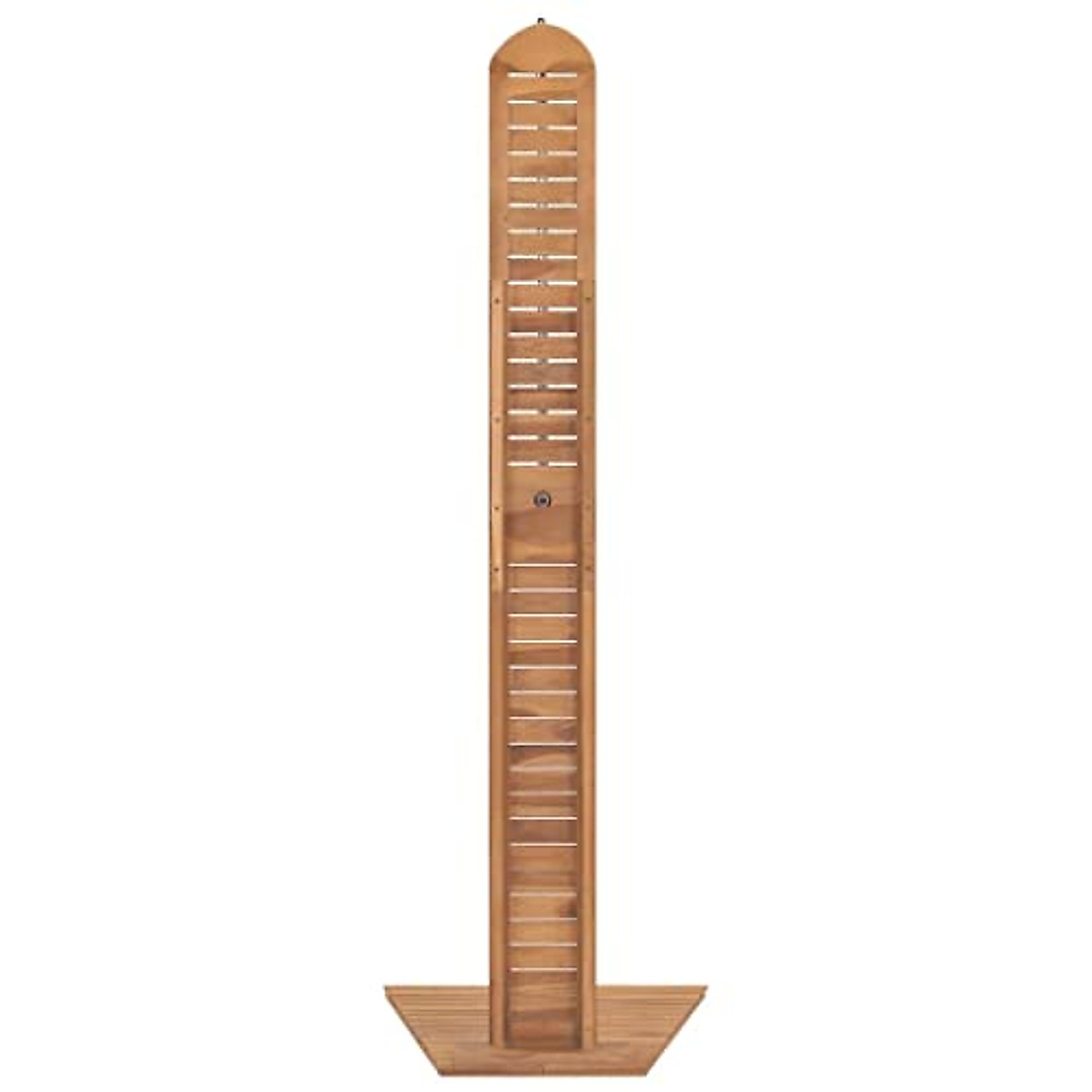 vidaXL Solid Teak Wood Garden Shower Sturdy 27.6" Outdoor Backyard Poolside Showering 43.3" Stainless Steel