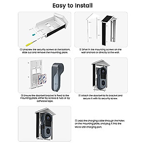 XTU Solar Charger for Video Doorbell, Compatible with Doorbell 2nd Gen (2020 Release), and All Battery-Powered doorbells Cameras (with Micro USB Port), Waterproof Continuous Charging