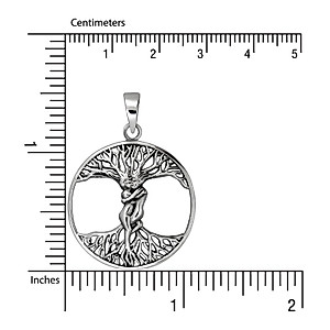 WithLoveSilver Solid 925 Sterling Silver Love Cuddle Celtic Tree of Life Cut Out Pendant