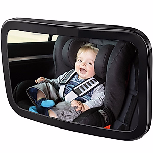 Upgrade Baby Car Mirror Larger and Clearer Rear View for Car Back Seat to See Baby 100% Shatterproof