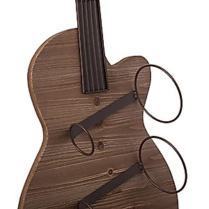 Vintiquewise Black Metal Guitar Shaped Wine Rack Holder for Living Room, Dining, or Entryway