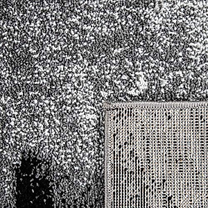 Grey White Area Rug Modern Design with Abstract Paint Effect, Size: 6'7" x 9'6"