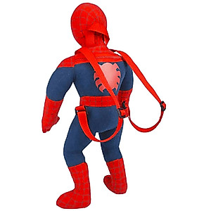 Marvel Spiderman Plushie and Tote Bag Set - Bundle with 20" Spiderman Plush Doll with Carrying Straps Plus Tote Bag, Stickers, and More (Spiderman Gifts)