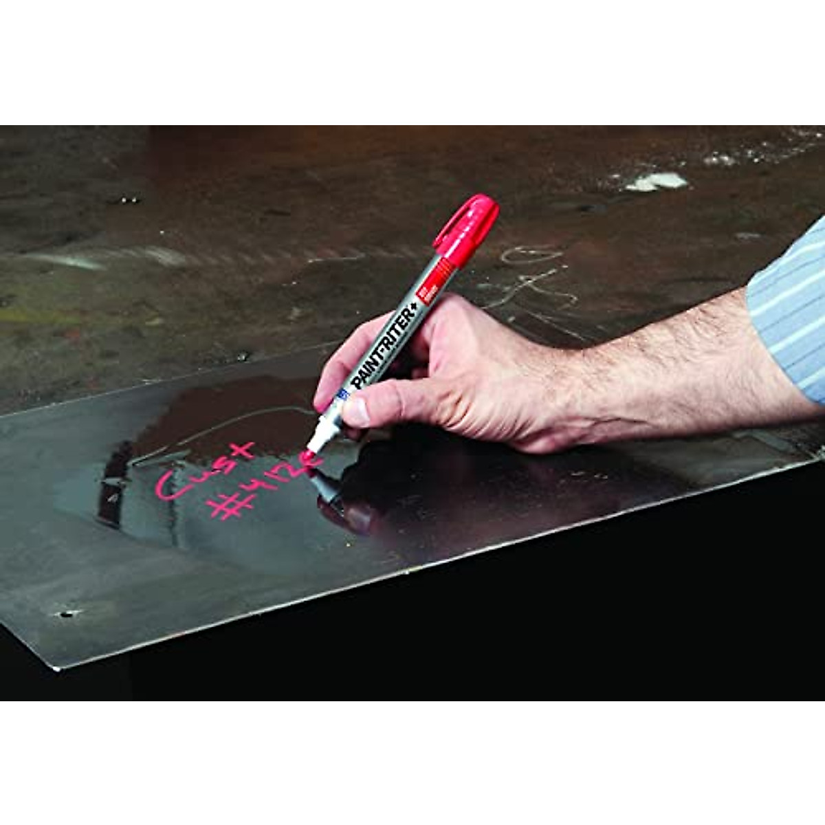 Markal 96960- Paint-Riter+ Oily Surface Liquid Paint Marker with 1/8in Bullet Tip, For Superior Marking Performance on Oily and Greasy Surfaces, White Color (Pack of 12), Made in USA