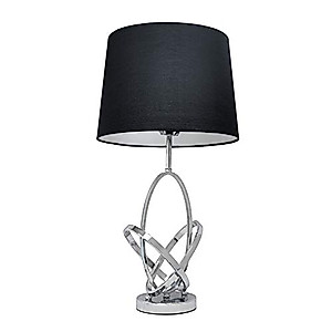 Elegant Designs LT1006-CHR Mod Art Polished Chrome Table Lamp with Black Shade