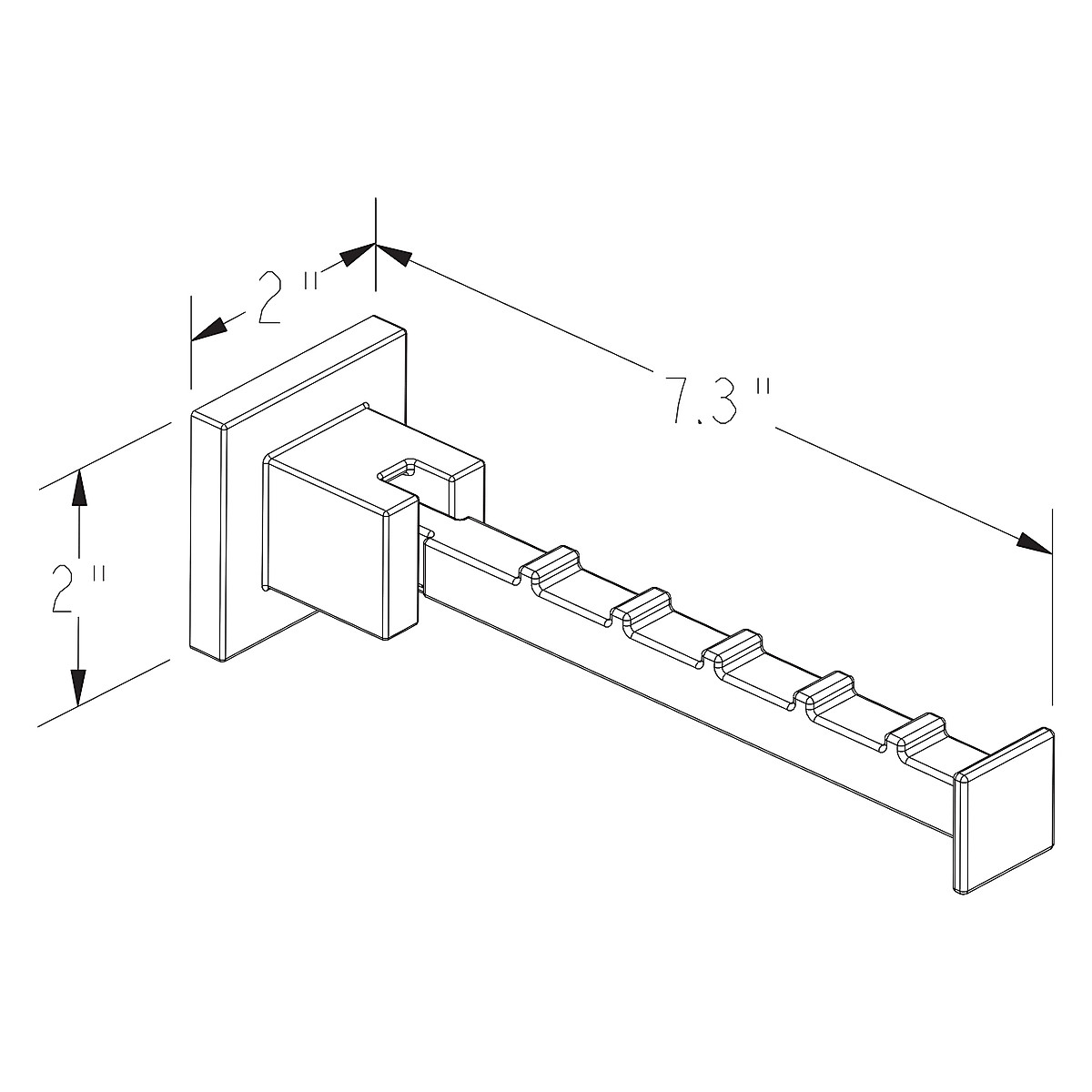 Ginger 5217/PC Lineal Valet Hook 5217, Polished Chrome
