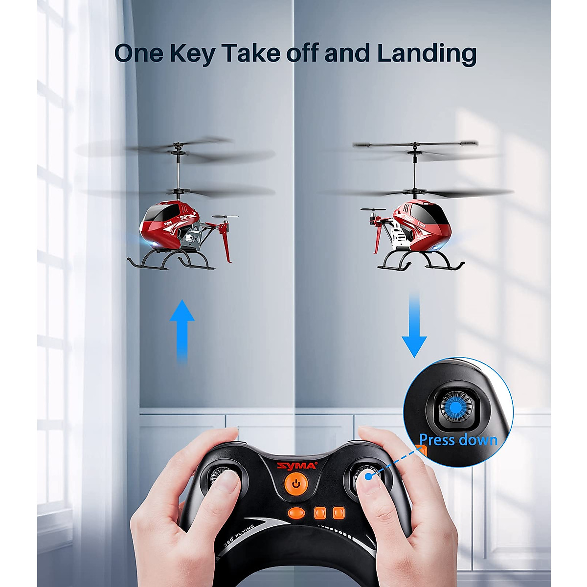 SYMA Remote Control Helicopter, S50H RC Helicopter with 16 Mins Flight Time, Altitude Hold and One-Key Take Off/Landing RC Plane, Gyro Stabilizer, 3.5 Channel, Gift Helicopter Toys for Kids Adults