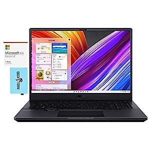 ASUS ProArt Studiobook 16 Workstation Laptop (Intel i7-12700H 14-Core, 16GB DDR5 4800MHz RAM, 2x2TB PCIe SSD RAID 0 (4TB), GeForce RTX 3070 Ti, 16.0" Win 11 Pro) with MS 365 Personal, Hub