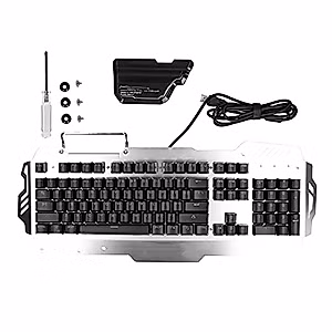 Lighted Up Keyboard Wired Keyboard Gaming Keyboard RGB USB Mechanical Keyboard, Ergonomic Keyboard 104 Keys USB Aluminum Alloy Computer Supplies for Pc(Black)