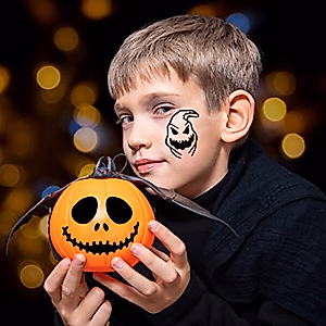 Halloween Stencils for Pumpkin Carving Kids Reusable Halloween Face Paint Stencils for Painting on Wood Shirts Cookie Canvas Walls Art Decorative (23pcs 3in face)