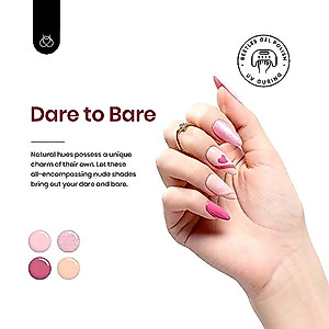 Beetles Gel Nail Polish 23Pcs Nail Set Dare to Bare Collection Nude Pink White Neutral Soak off Uv Led Lamp Needed Manicure with 3Pcs Base Matte and Glossy Top All Seasons for Girls Women