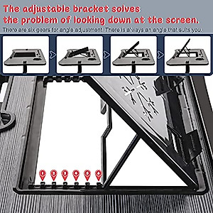 Natheeph Treadmill Desk Attachment Treadmill Laptop Holder Height Multi-Stage Adjustable Treadmill Desk for Notebooks, Tablets, Laptops, and More, with Non-Slip Pads and Nylon Strap (Adjustable Grey)