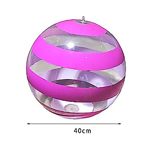 Summer Beach Ball, Summer Water Games, PVC Party Favor Blow Balls, Inflatable Pool Toys for Yard, Hawaiian Theme, Party, Lake Summer Beach, Violet Stripe