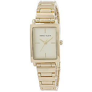 Anne Klein Women's Japanese Quartz Dress Watch with Metal Strap, Gold, 14 (Model: AK/3762CHGB)