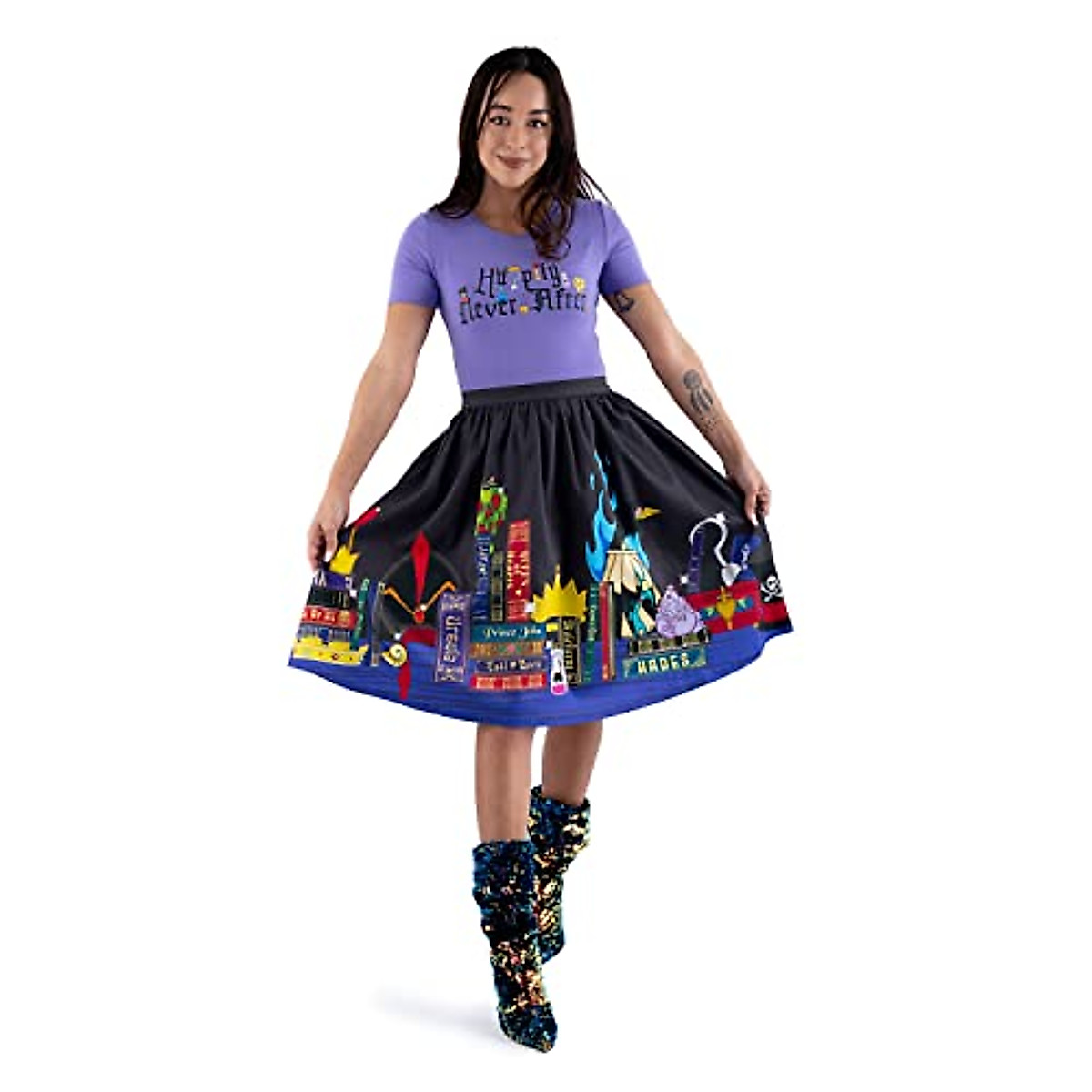 Loungefly Stitch Shoppe Disney Villains Happily Never After Ariana Top, Size Medium