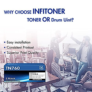 TN760 Toner for Brother Printer Compatible Replacement for Brother TN-760 TN 760 TN-730 TN730 TN 760 for MFC-L2710DW MFC-L2750DW HL-L2395DW L2710DW L2750DW L2370DW Printer Toner TN-730/TN-760 2 Pack