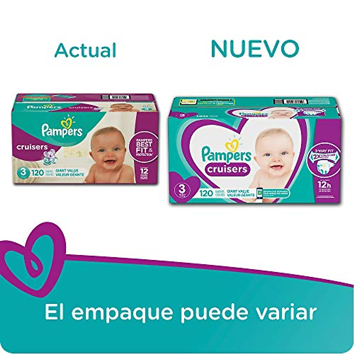 Diapers Size 5, 90 Count - Pampers Cruisers Disposable Baby Diapers, Giant Pack (Packaging May Vary)