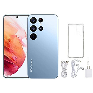 VINGVO Smartphone, Face Recognition US Plug 100V ~ 240V Mobile Phone, Phone 6000mAh Lithium Ion (Blue)