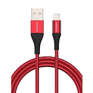 Amaitree Lightning Cable 6Ft, [Apple MFi Certified] 3A Fast Charging Nylon Braided iPhone Lightning Cable for iPhone 14 Pro Max/14/13/12/11/XS/XR/8/7/6 - Red