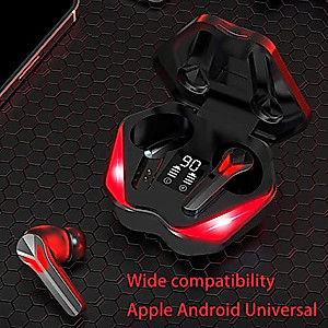 NA# Wireless Bluetooth Digital Display Game Headset - Low Delay in Ear Light Effect Music/Game Mode with Charging Case - Light-Weight Earbuds for Running Outdoor Office Driving Travel Sports