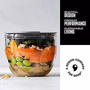 S'well Prep Food Glass Bowls - Set of 4, 12oz - Make Meal Easy and Convenient - Leak-Resistant Pop-Top Lids - Microwavable and Dishwasher-Safe, clear (14212-B20-69900)