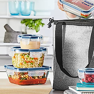 Pyrex Freshlock 10-Piece Airtight Glass Food Storage Container Set with Microban, Non Toxic, BPA-Free Locking Lids with 4 Tabs for Antimicrobial Protection