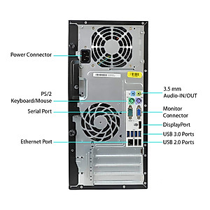 HP Compaq Elite 6300 Tower Business Desktop Computer, Intel Quad-Core i5-3470 up to 3.60GHz, 8GB RAM, 256GB SSD + 500GB HDD, DVD, WiFi, USB 3.0, Windows 10 Professional (Renewed)