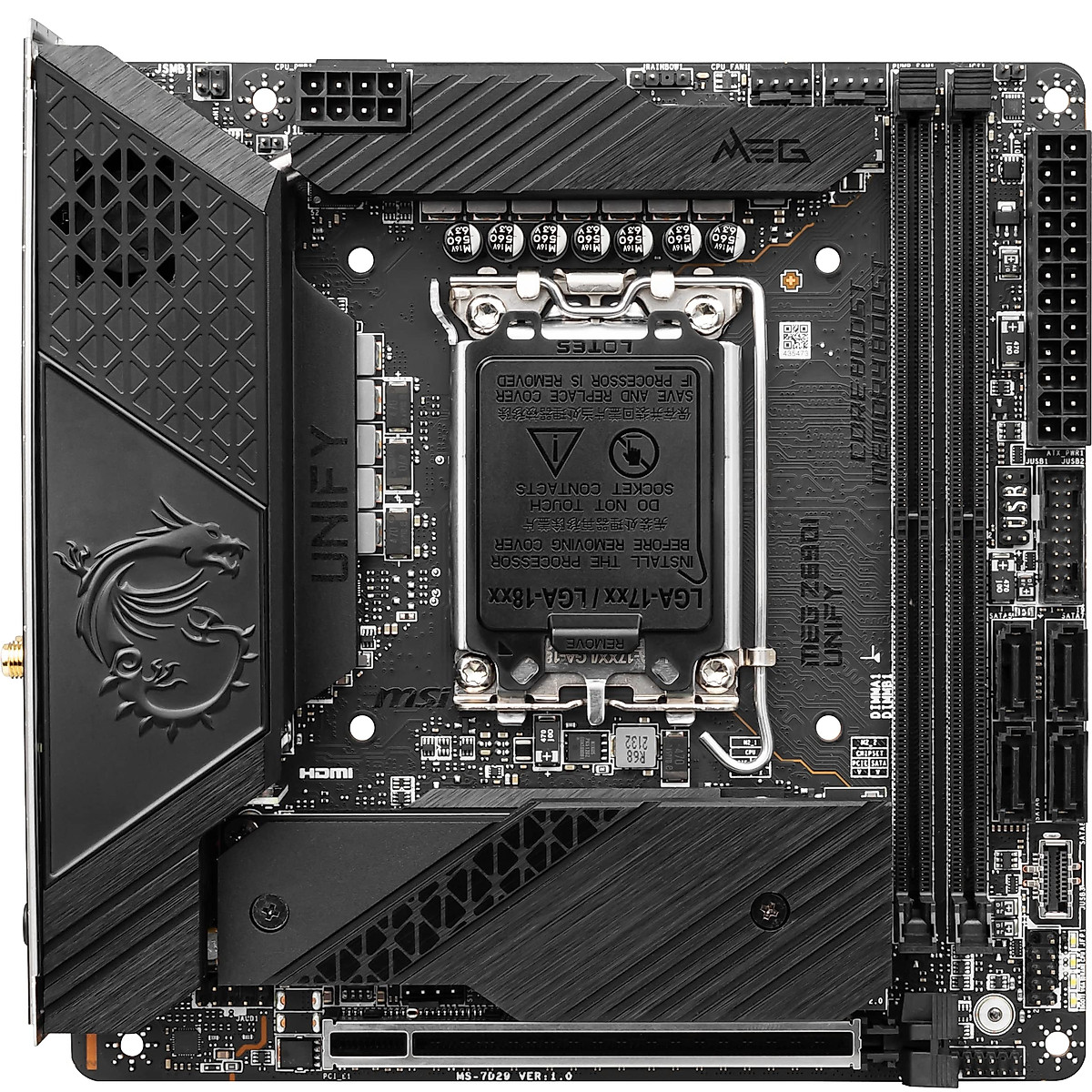 MSI MEG Z690I Unify Gaming Motherboard (Mini ITX, 12th Gen Intel Core, LGA 1700 Socket, DDR5, PCIe 5, 2.5G LAN, M.2 Slots, Wi-Fi 6E) (Renewed)