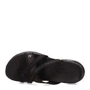 Skechers Women's Arch FIT-New Start Sport Sandal, Black/Black, 7