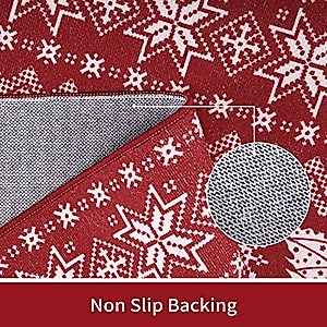 CAROMIO Machine Washable Kitchen Mat Christmas Kitchen Runner Mat Sets Non Skid Kitchen Floor Mats for Kitchen Laundry Sink Under Door, 17"x29"+17"x47"