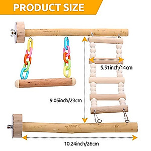 SAWMONG Bird Playground Parrot Stand Birdcage Playstand Pet Play Climb Gym Parakeet Cage Decor Budgie Perch Stand with Ladder and Swing Bird Chew Toys Wooden Perch for Conure Cockatiel Finch