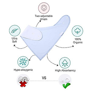 Yoofoss Baby Bibs 8 Pack Baby Bandana Drool Bibs Plain Color Soft and Breathable for Boys and Girls