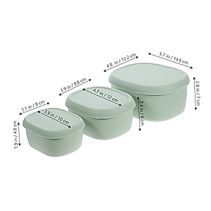VINTORKY 3 Silicone Food Storage Boxes Airtight Containers with Lids for Portable Meal Box