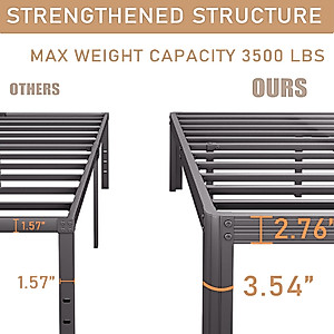 Hunlostten 14 in High Heavy Duty Full Size Bed Frame No Box Spring Needed, Reinforced Metal Bed Frame Full Platform, Rounded Edge, Surdy Steels, Easy Assembly